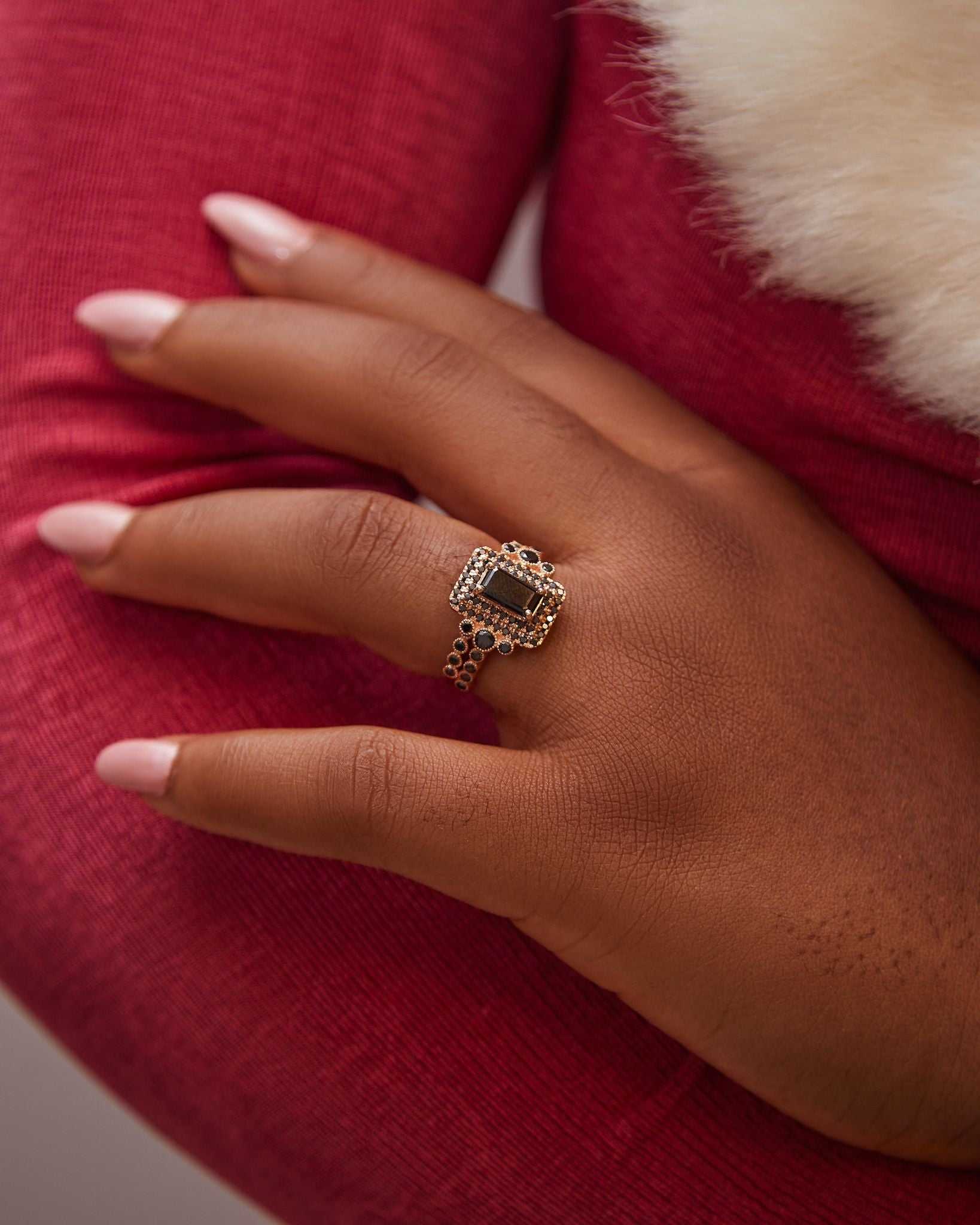 Aurelia Natural Black Diamond Bride Set – BOZ Jewelry