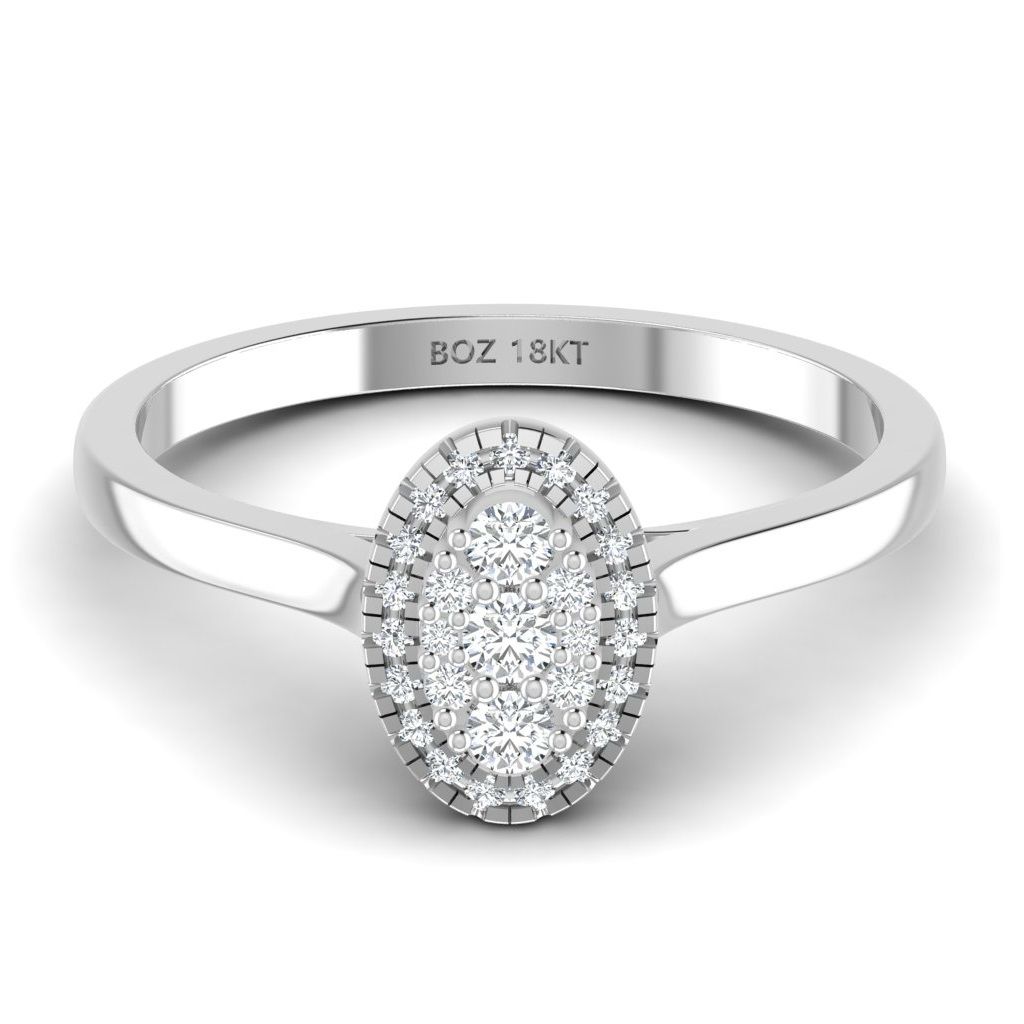 Leah Oval Cluster Natural Diamond Engagement Ring – BOZ Jewelry
